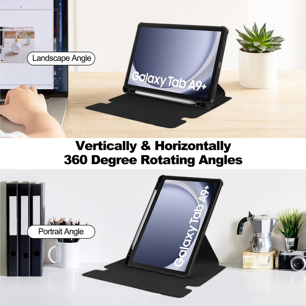 360° Rotating Keyboard Case for Samsung Galaxy Tab A9+/A11+ – Detachab